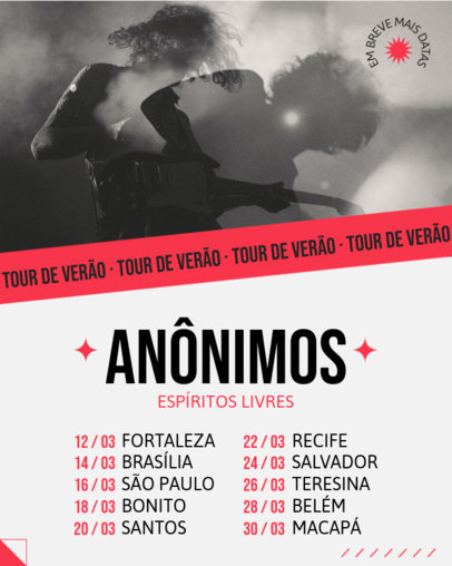 Placeit - Instagram Post Generator to Promote a Musician's Tour Dates