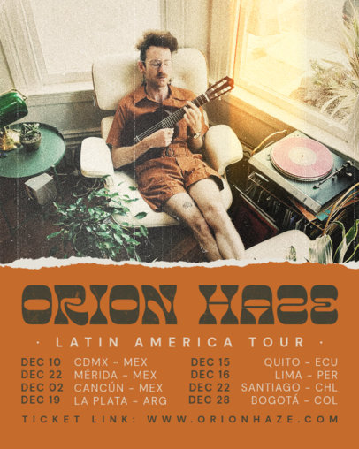 Placeit - Instagram Post Generator to Announce Tour Dates for a Music Band