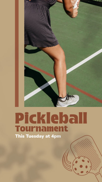 Placeit - Instagram Story Generator to Promote a Pickleball Tournament