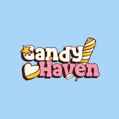 Placeit - Candy Shop Logo Maker Featuring a Sweet Illustration