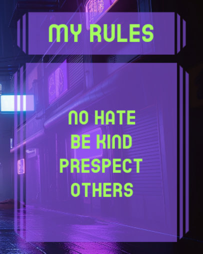 Placeit - Twitch Info Panel Template with a List of Rules for a ...