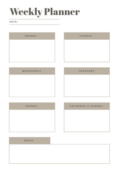 Placeit - Monthly Planner Design Template with a Simple Layout