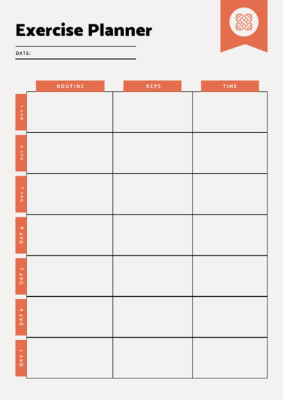 Placeit - Planner Design Template for a 7-Day Workout Schedule