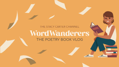 Placeit - YouTube Banner Template for a Booktube Vlog Featuring a ...