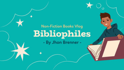 Placeit - YouTube Banner Template for a Booktube Vlog Featuring a ...