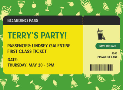 Placeit - Invitation Design Maker Featuring a Boarding Pass Ticket ...