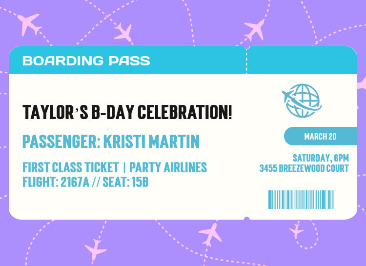 Placeit - Invitation Design Template with Plane Illustrations for a ...