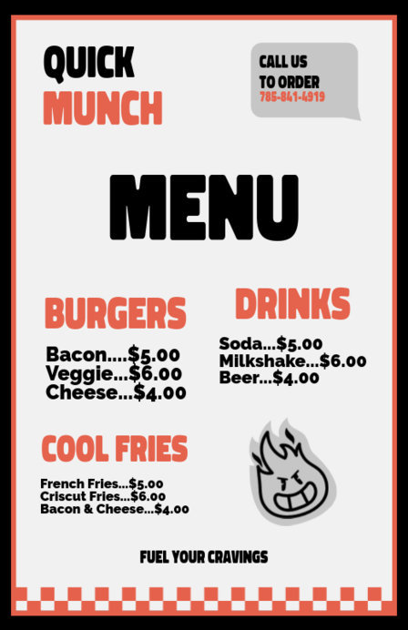Placeit - Menu Flyer Maker Featuring Dishes for a Fast-Food Restaurant