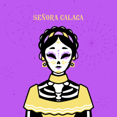 Placeit - Avatar Design Maker for Dia de Muertos Featuring a Catrina ...