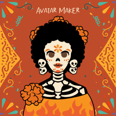 Placeit - Avatar Design Maker for Dia de Muertos Featuring a Catrina ...