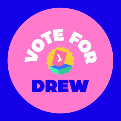 Placeit - Sticker Design Template with an Illustrated Ballot Box for a ...