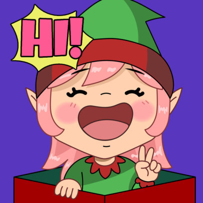 Placeit - Twitch Emote Maker with a Cute Xmas Elf Asking for a Favor