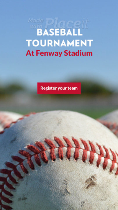 Placeit - Baseball-Themed Instagram Story Video Creator Featuring a Top ...