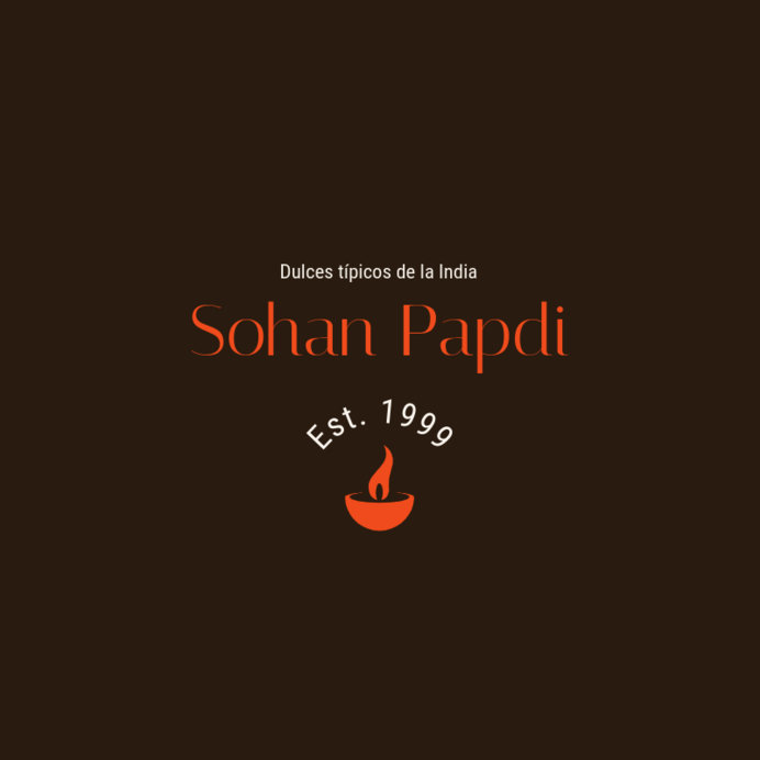 Placeit - Indian Sweets Store Logo Template with a Candle Icon