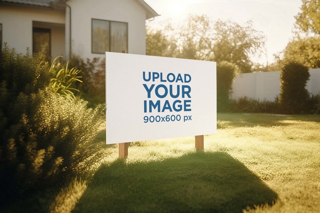 Placeit - AI-Generated Mockup of a Yard Sign for Real Estate Placed on ...