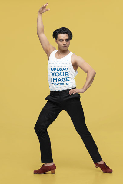 Placeit - Bella Canvas Crop Top Mockup Featuring a Man Dancing Ballet ...