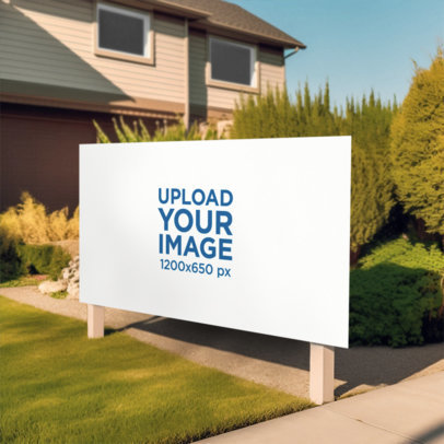 Placeit - AI-Generated Mockup Featuring a Sign Placed on a Home's Front ...