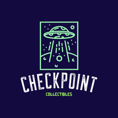 Placeit - Collectibles Shop Logo Template Featuring a Martian Head Graphic