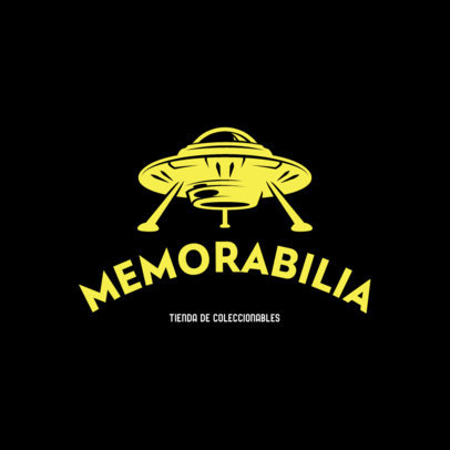 Placeit - Collectible Store Logo Maker Featuring a Spaceship Graphic