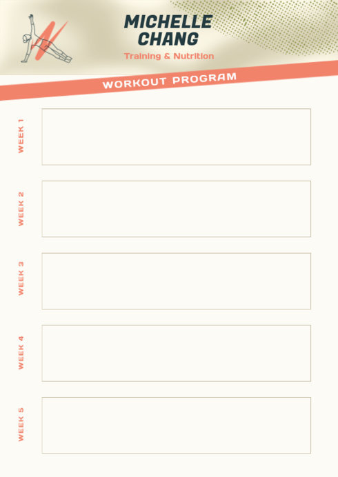 Placeit - Planner Design Generator for a Weekly Training Program