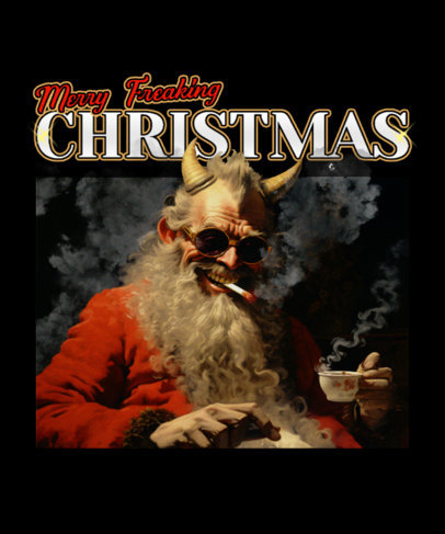 Placeit - T-Shirt Design Creator Featuring a Spooky Santa Claus ...