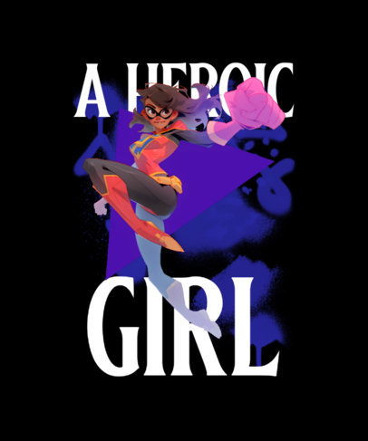 Placeit - Heroic T-Shirt Design Creator With Superheroines Inspired by ...