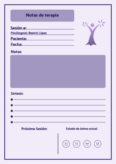 Placeit - Planner Design Creator With Therapy Session Notes and Mood ...
