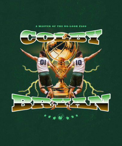 Placeit - T-Shirt Design Generator Featuring a Basketball Player with a ...