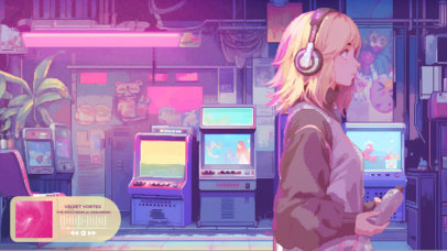 Placeit - Twitch Screen Generator for Music Streamers With an Anime Graphic