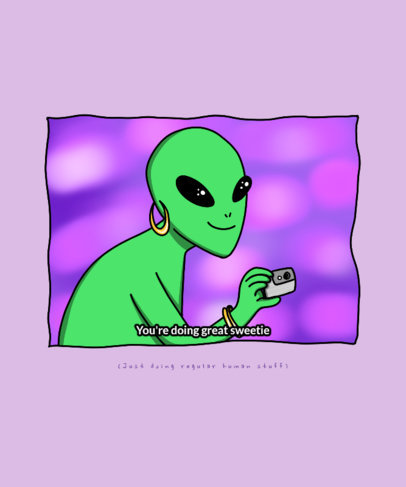 Placeit - T-Shirt Design Generator Featuring a Muscular Alien ...