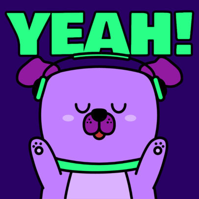 Placeit - Twitch Emote Template Featuring a Jamming DJ Puppy with a ...