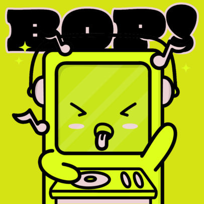 Placeit - Twitch Emote Maker Featuring a Jamming Music Player with ...