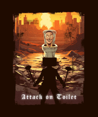 Placeit - T-Shirt Design Creator Featuring a Skibidi Toilet-Inspired ...