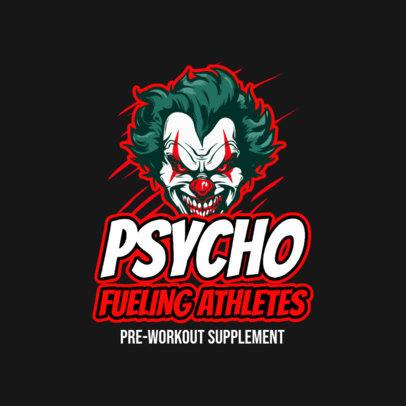 Placeit - Pre-Workout Supplement Logo Maker With an Evil Clown