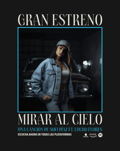 Placeit - Instagram Post Maker for a Mexican Singer's New Single Ad