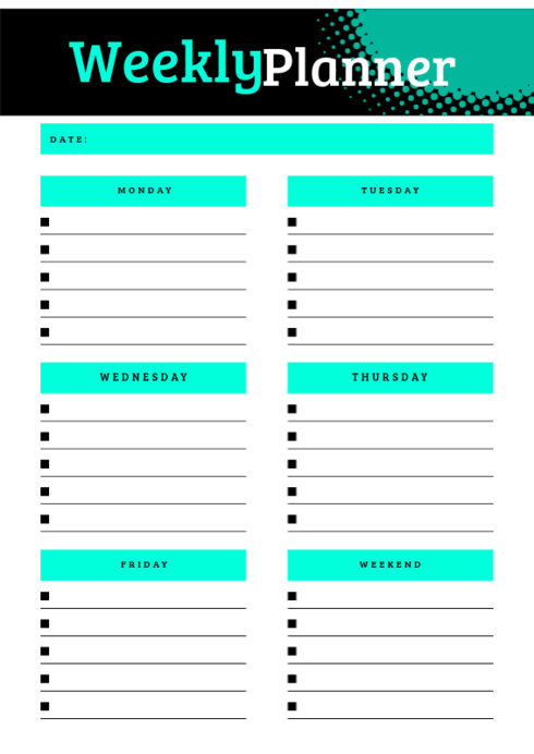 Placeit - Planner Design Generator Featuring a Weekly Schedule for a ...