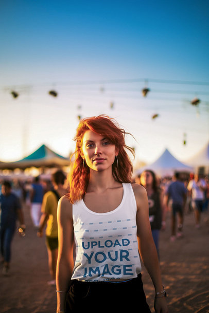 Placeit - Tank Top Mockup Featuring an AI-Generated Woman Inspired by ...