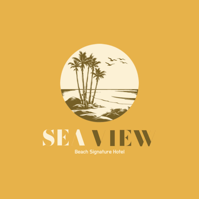 Placeit - Beach Signature Hotel Logo Creator with Palm Tree Illustrations