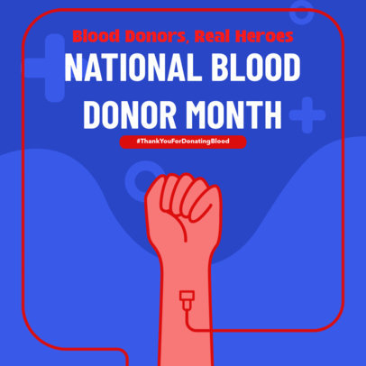Placeit - Instagram Post Creator with Illustrated Hands for Blood Donor ...