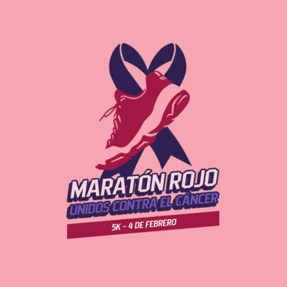 Placeit - Logo Template Featuring a Breast Cancer Theme for a 5K Run