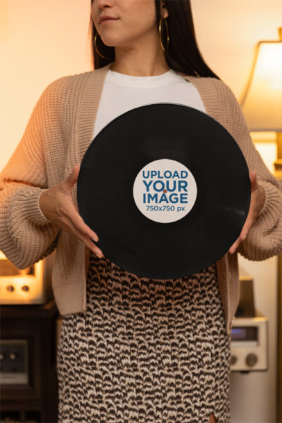Placeit - Mockup of a Vinyl Record With a Shadow
