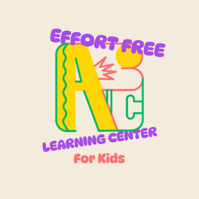Placeit - Kids Education Center Logo Maker Featuring Colorful Letters