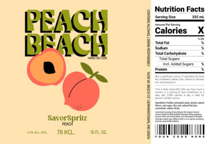 Placeit - Peach-Flavored Hard Seltzer Label Design Template with AI ...