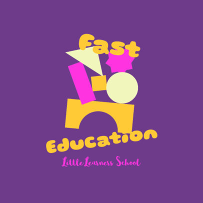 Placeit - Online Logo Template with Colorful Shapes for a Learning Hub