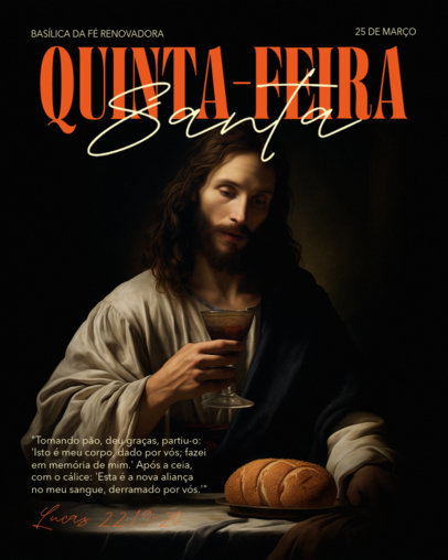 Placeit - Instagram Post Creator Featuring an Illustration of Jesus ...