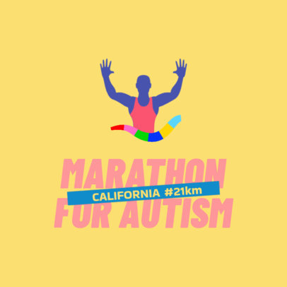 Placeit - Online Logo Maker Featuring a Cheering Runner for an Autism ...