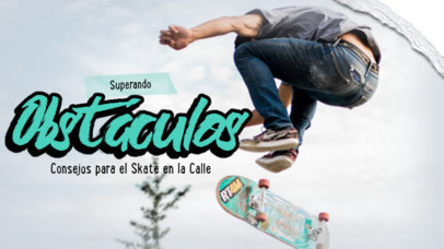 Placeit - YouTube Thumbnail Template for a Skating Tips Vlog