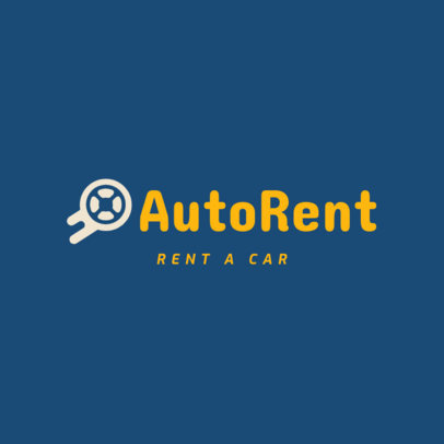 Placeit - Car Hire Service Logo Creator Featuring a Steering Wheel Icon