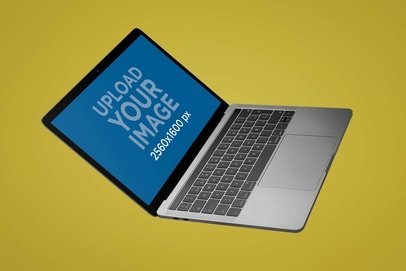Placeit - Angled MacBook Mockup Over a Transparent Backdrop