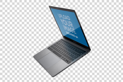 Placeit - Macbook Air Mockup Floating Over a Transparent Background